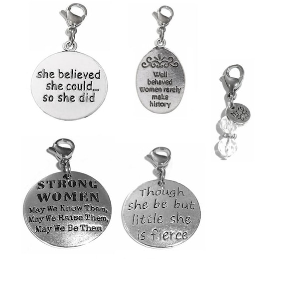 Women Are Awesome Clip On Charms 4 Pack of Feminine Power | Etsy