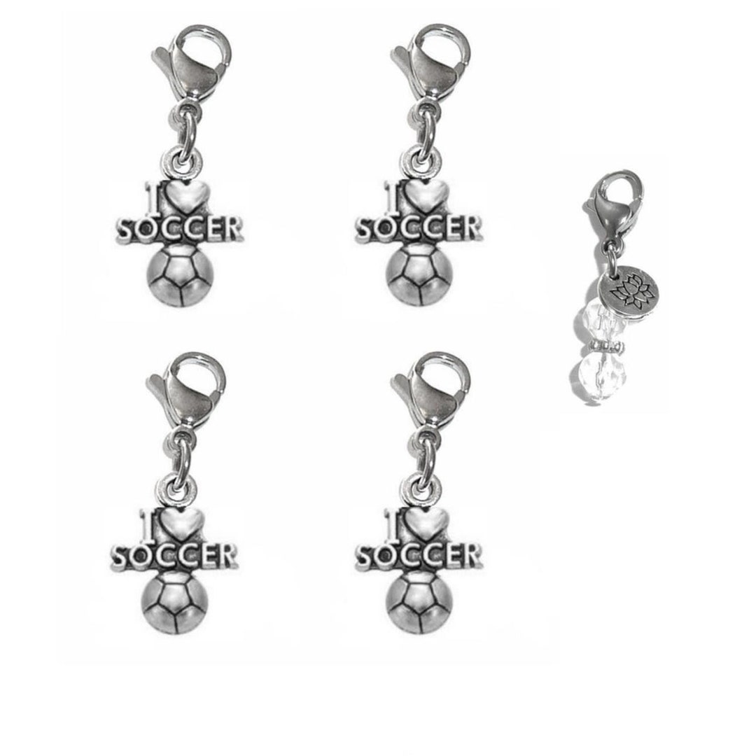 Backpack Charms - Zipper Charms - I Love Soccer Charms - Sports Jewelry ...
