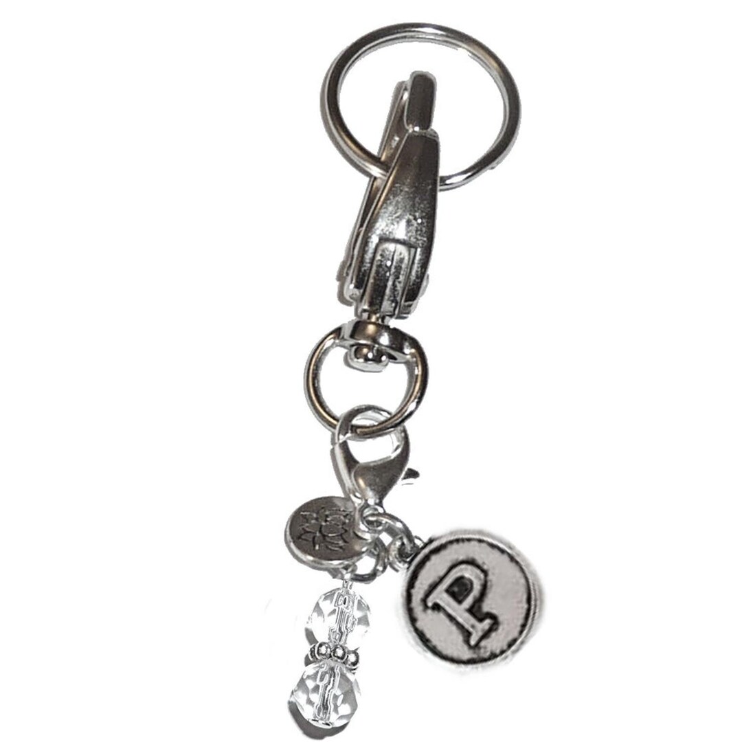 Initial Keychain "p" by Hidden Hollow - Message Charm Key Chain Ring ...