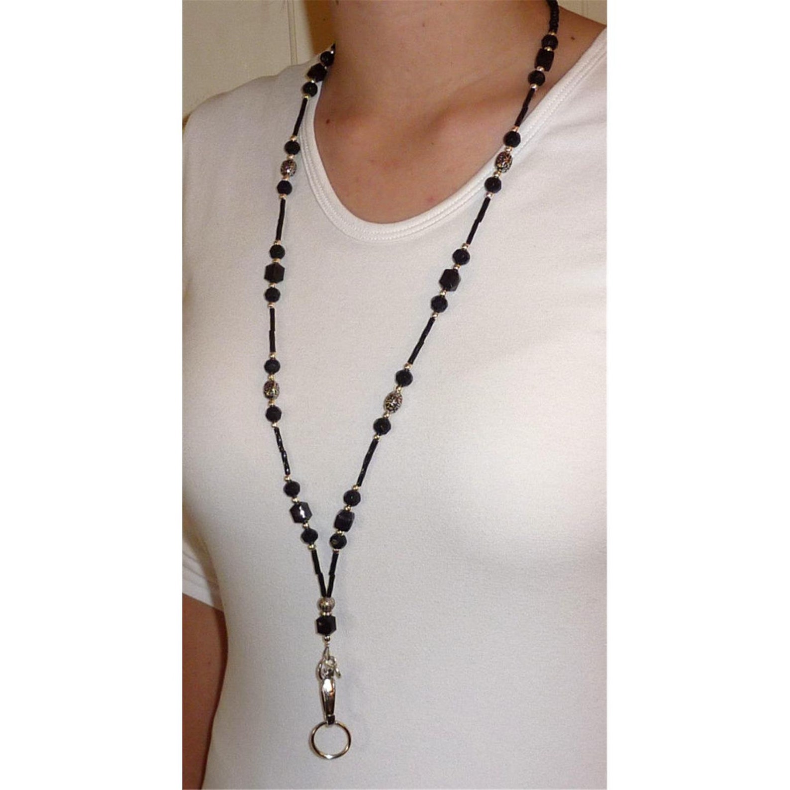 Black Lanyard for Women SUPER Slim Black Fashion Women's - Etsy