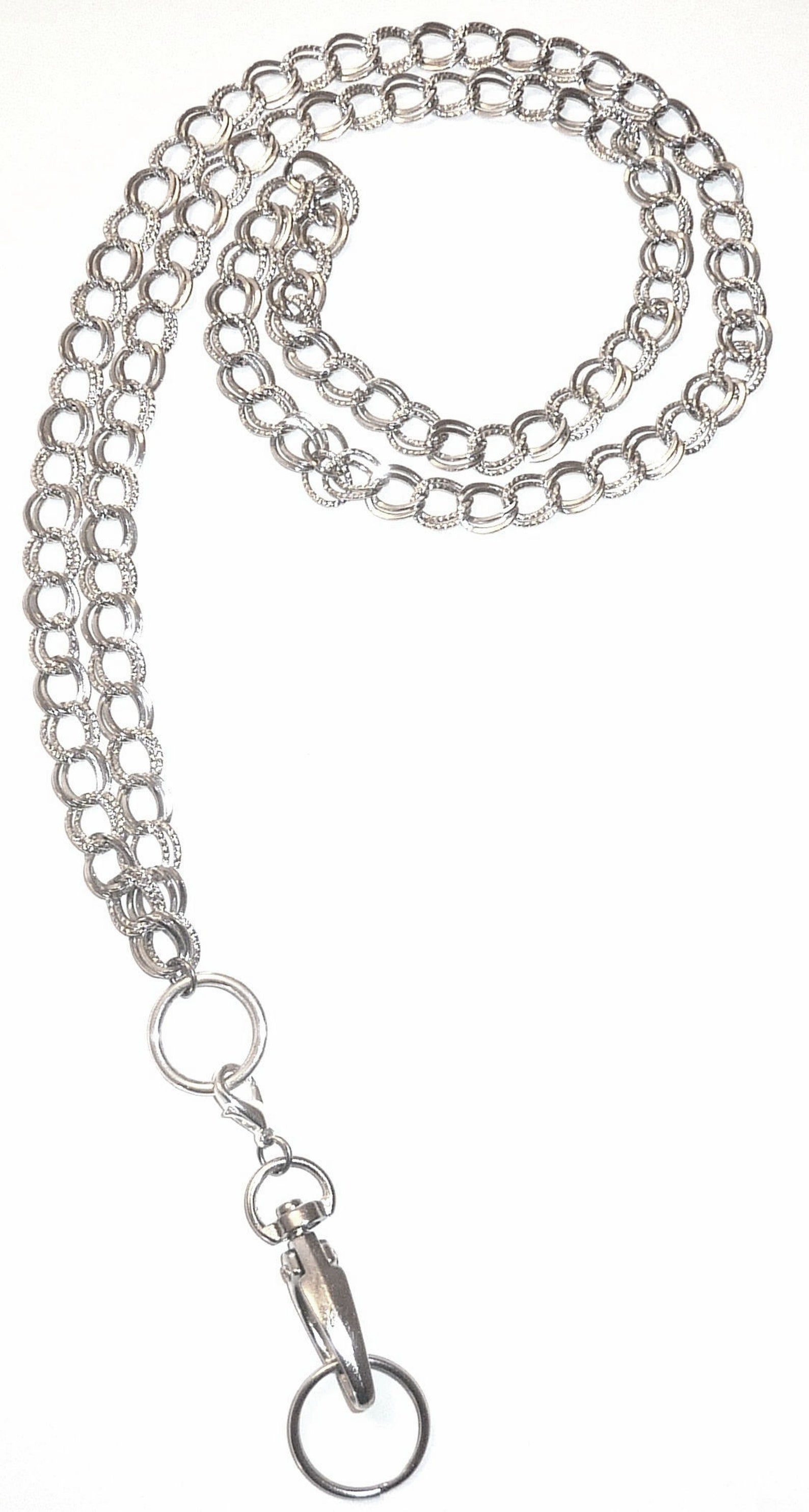 ID Badge Necklace Double Chain ID Holder 34 Inches | Etsy