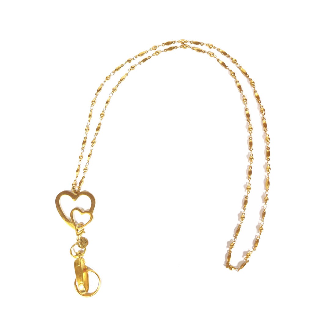 Gold Lanyard Necklace - Trendy Gold Lanyard Necklace - 34" Long - Chain ...