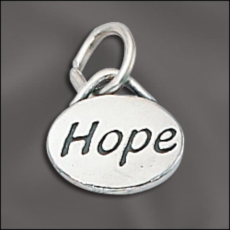 Charm - .925 Sterling Silver Message Charm - Hope - Etsy