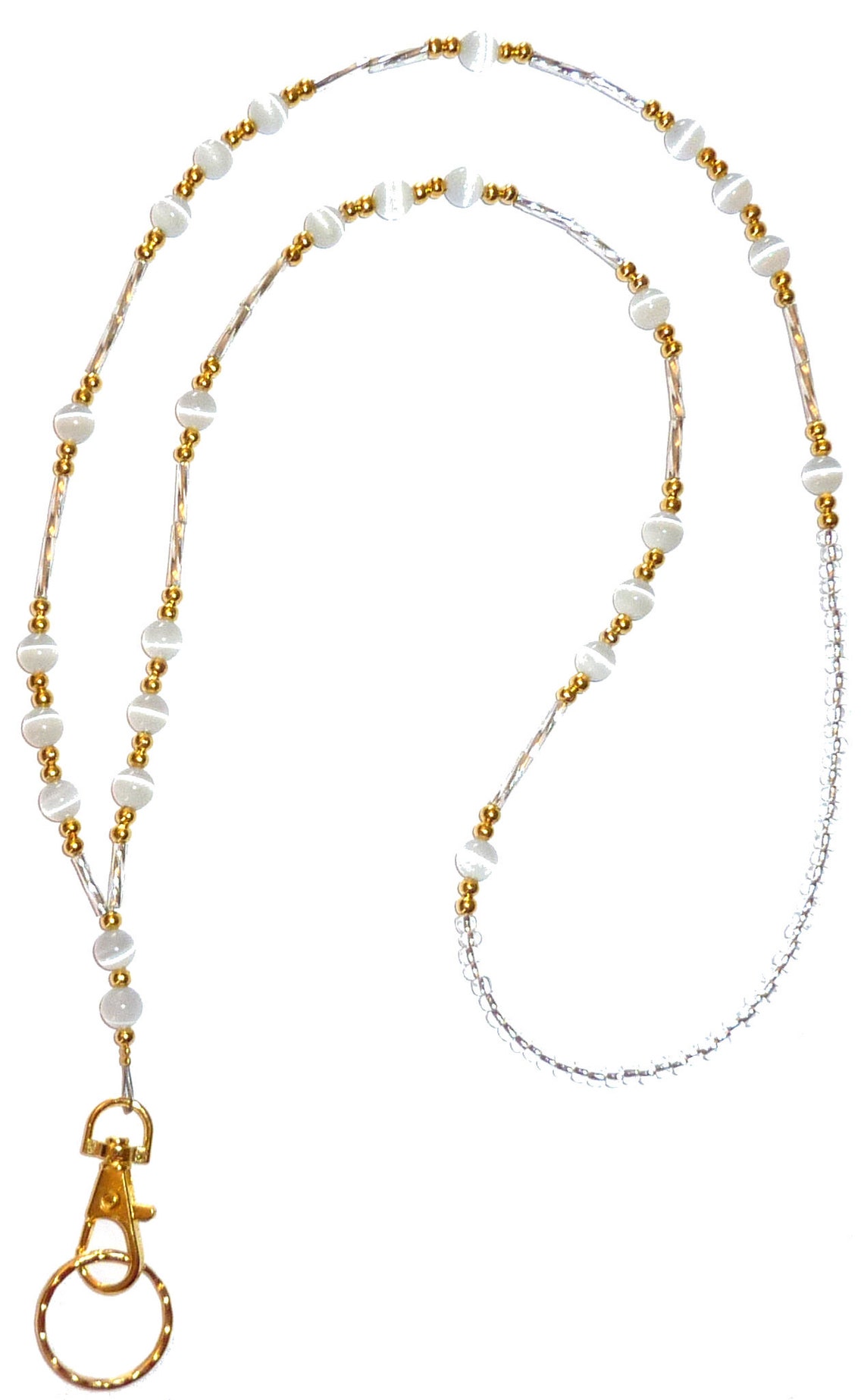 Beaded Lanyard GOLD Simple Fashion Lanyard Women's - Etsy New Zealand