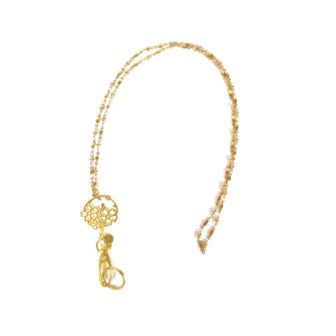 Gold Lanyard Necklace - Trendy Gold Lanyard Necklace - 34" Long - Chain ...