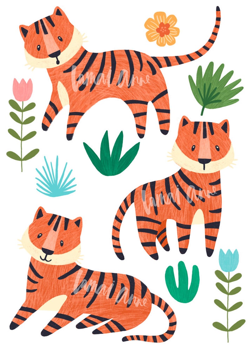 Jungle Tigers Clipart Set for Personal and Commercial Use - Etsy
