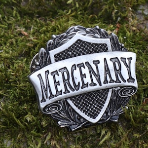 Mercenary Badge - RPG Character Class Pin - Handcrafted Pewter ...