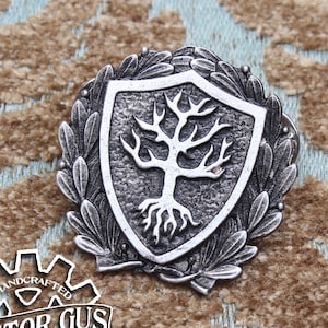 Tree of Life Heraldic Badge - Heraldry Cosplay Pin - Handcrafted Pewter ...
