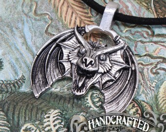 Medieval Heraldic Dragon Pewter Pendant on a Chain - Etsy