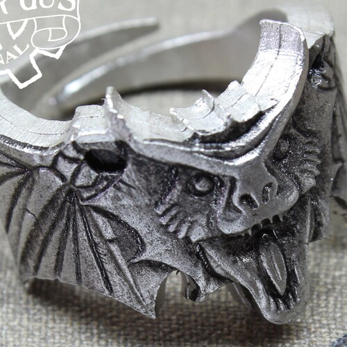 Dragon Shield Ring Adjustable Handcrafted by Doctor Gus | Etsy