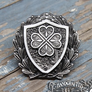 Clover Heraldic Badge - Heraldry Cosplay Pin - Handcrafted Pewter ...