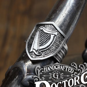 Harp Shield Ring - Adjustable - Handcrafted by Doctor Gus - Unisex ...