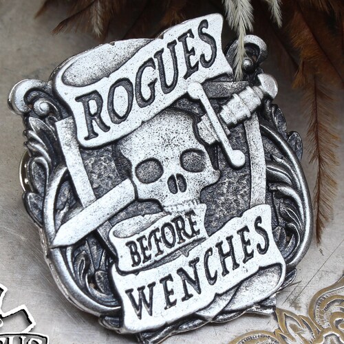 Wenches Before Rogues Badge Pewter Guild Pin Handcrafted - Etsy