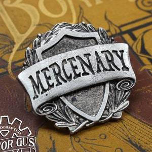 Mercenary Badge RPG Character Class Pin Handcrafted Pewter Accessories ...
