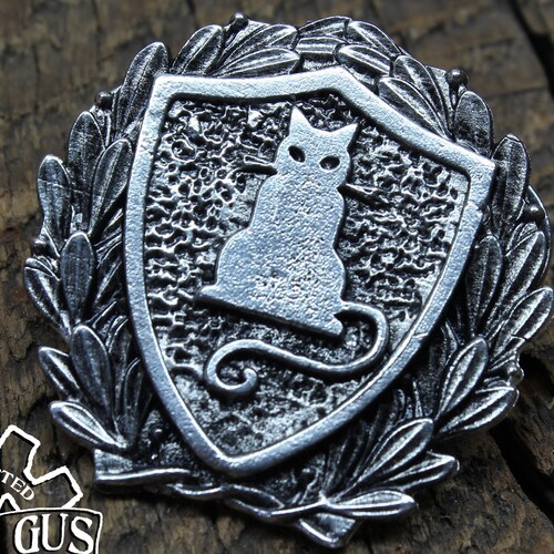 Cat Heraldic Badge Heraldry Cosplay Pin Handcrafted Pewter - Etsy