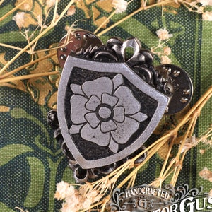 Tudor Rose Skill Badge - LARP Cosplay Pin - Handcrafted Pewter ...