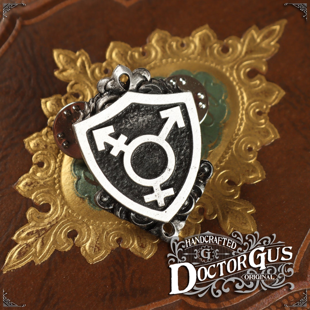 Transgender Badge - LARP Cosplay Pin - Handcrafted Pewter Accessories ...