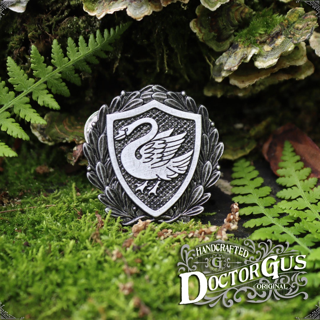 Swan Heraldic Badge Heraldry Cosplay Pin Handcrafted Pewter Accessories ...