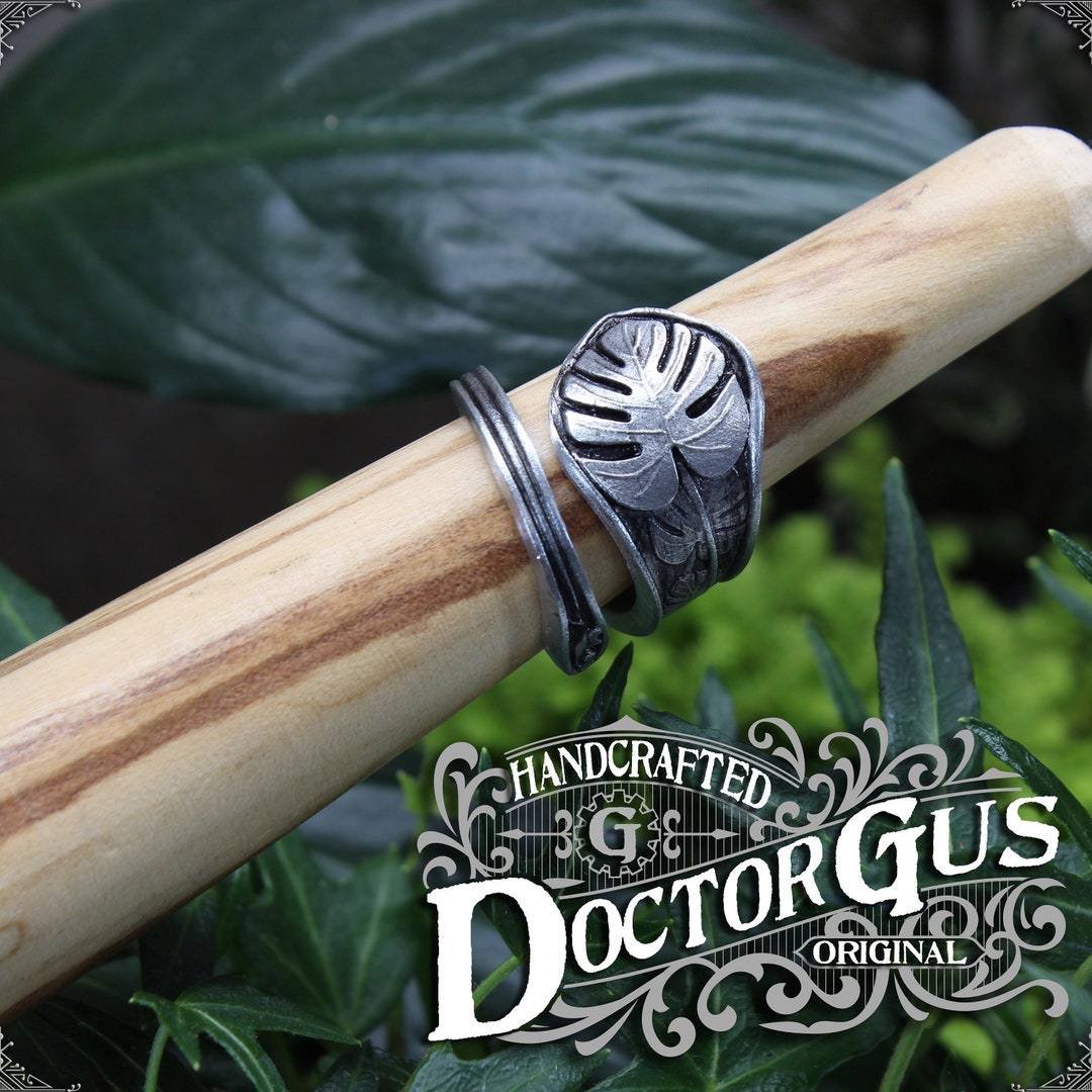 Monstera Ring Adjustable Wrap Style Handcrafted Pewter by Doctor Gus ...