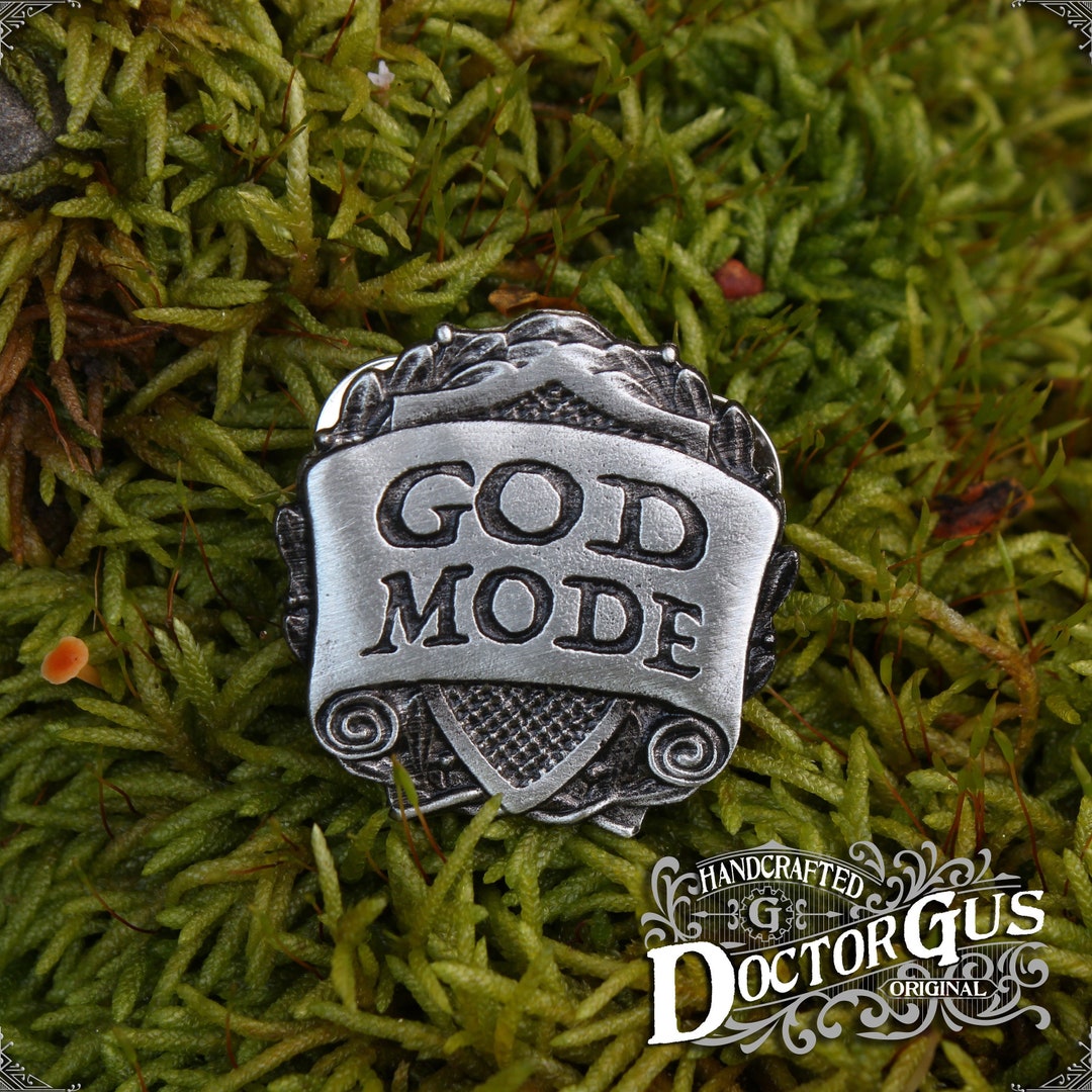 God Mode Badge - RPG Character Class Pin - Handcrafted Pewter ...