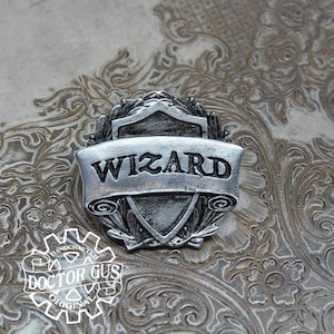 Wizard Class Badge - RPG Character Class Pin - Handcrafted Pewter ...