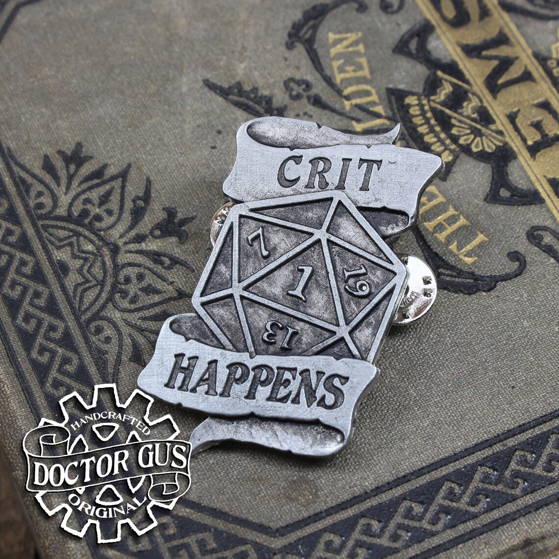 Crit Happens Badge - Pewter Pin - Handcrafted Accessories by Doctor Gus ...