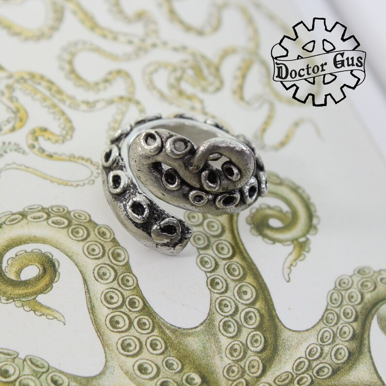 Tentacle Ring Handcrafted Pewter Octopus Tentacle Ring - Etsy