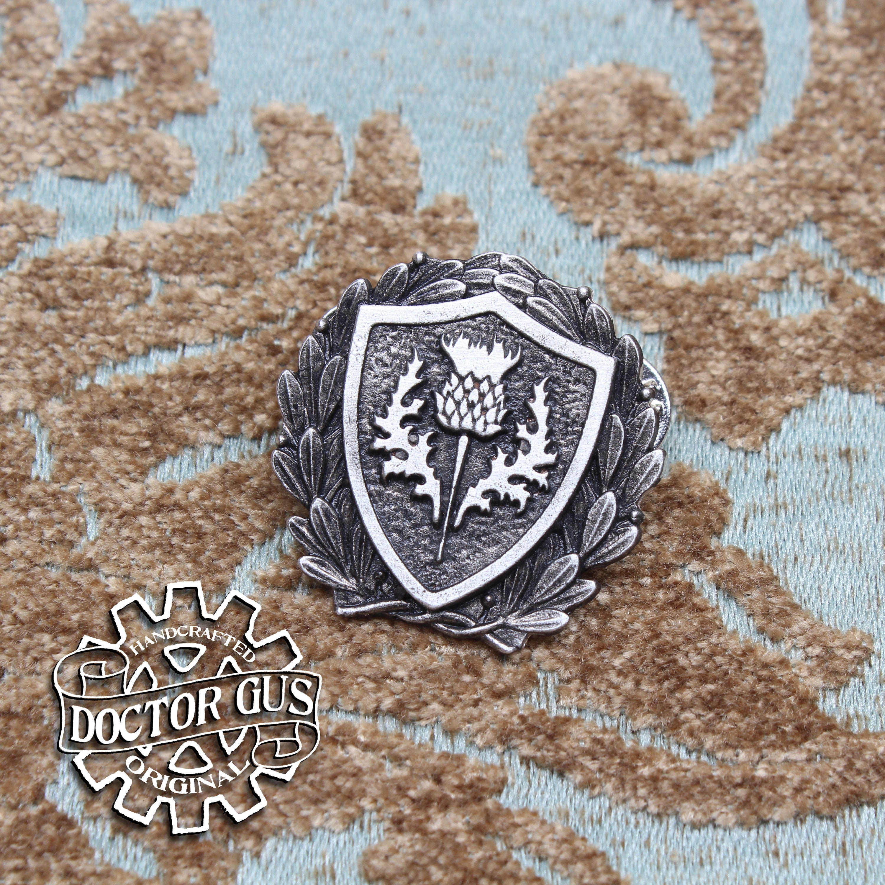 Thistle Heraldic Badge - Heraldry Cosplay Pin - Handcrafted Pewter ...