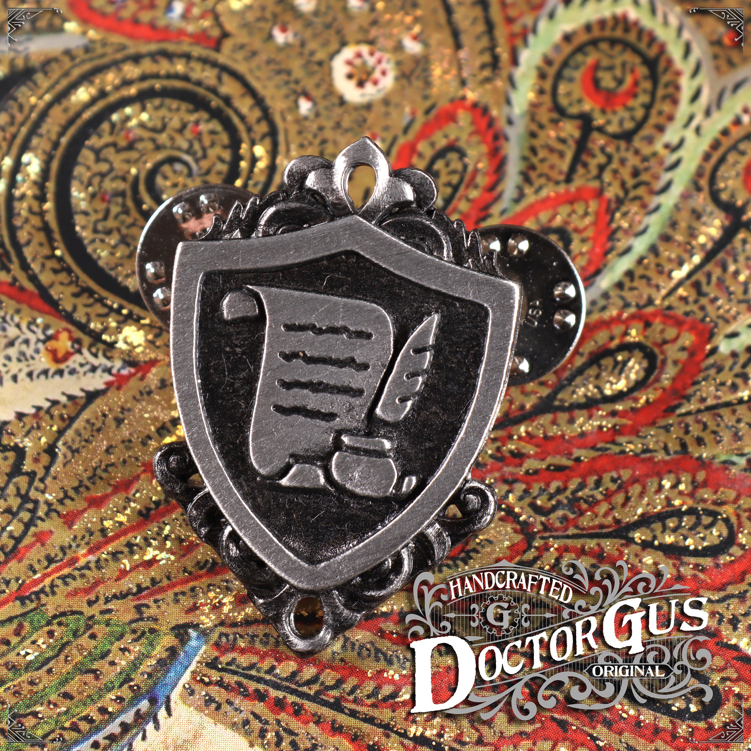 Writer Skill Badge - LARP Cosplay Pin - Handcrafted Pewter Accessories ...