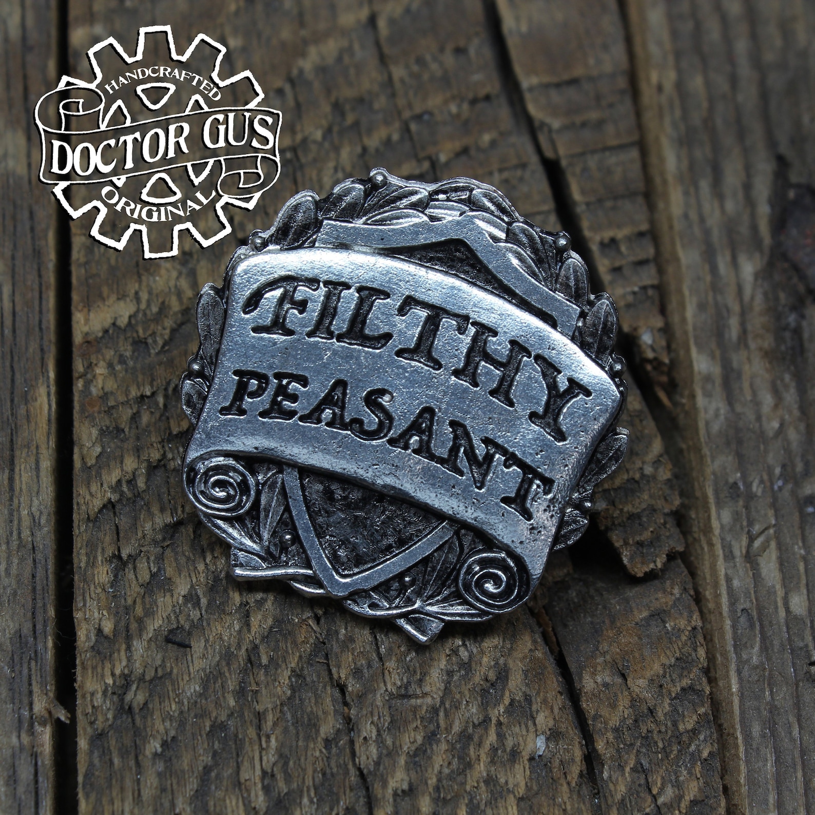 Filthy Peasant Badge - RPG Character Class Pin - Handcrafted Pewter ...