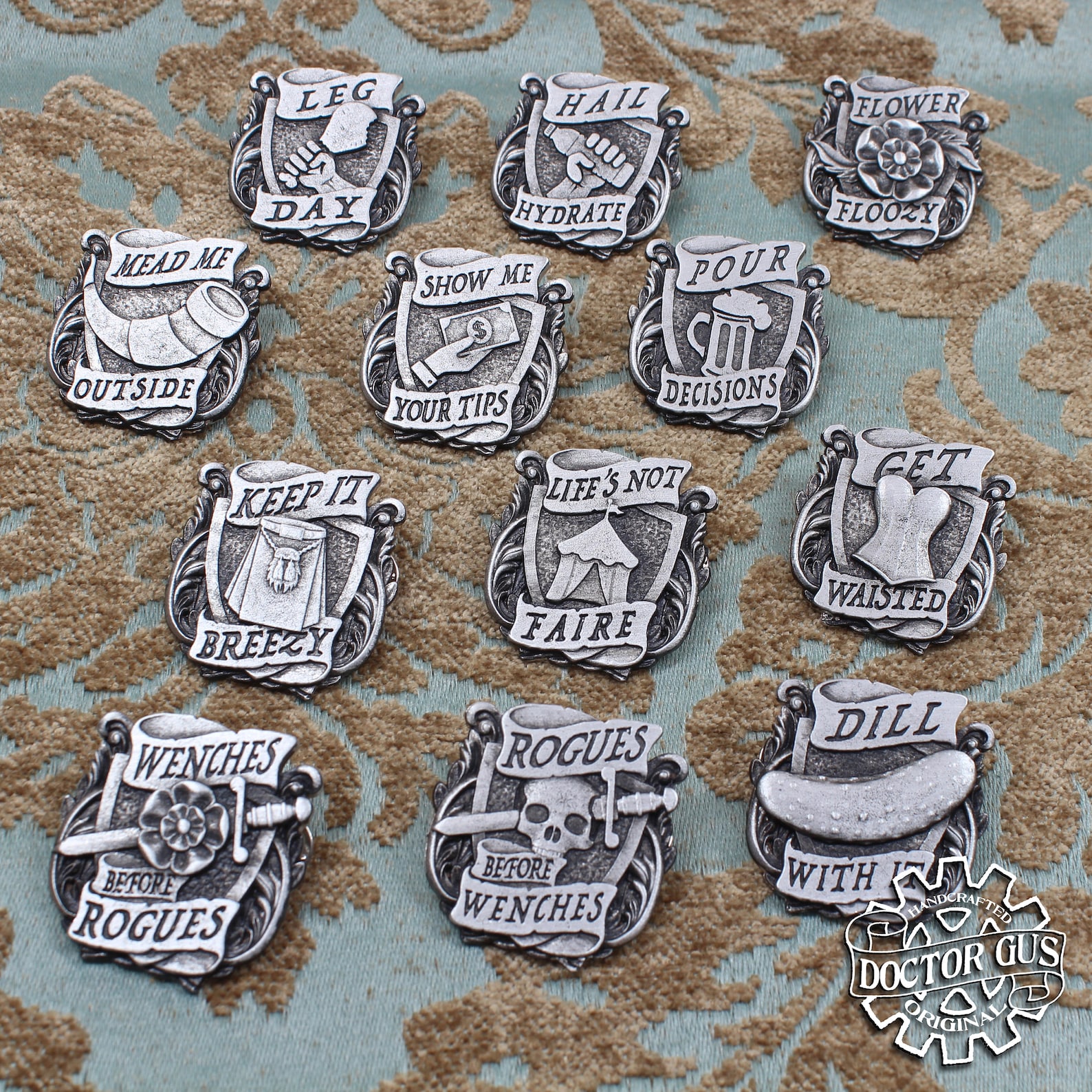 Hail Hydrate Badge - Pewter Pin - Handcrafted Accessories by Doctor Gus ...
