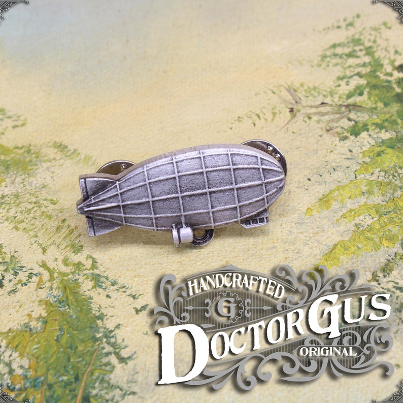 Airship Pin Steampunk Zeppelin Blimp Brooch Fine - Etsy