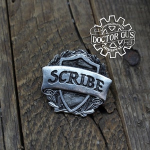 Scribe Class Badge - RPG Character Class Pin - Handcrafted Pewter ...