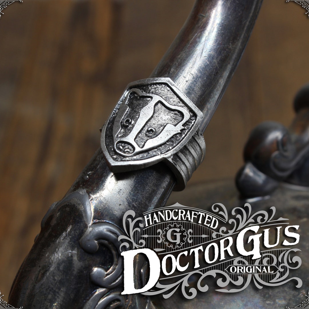 Badger Shield Ring - Adjustable - Handcrafted by Doctor Gus - Unisex ...