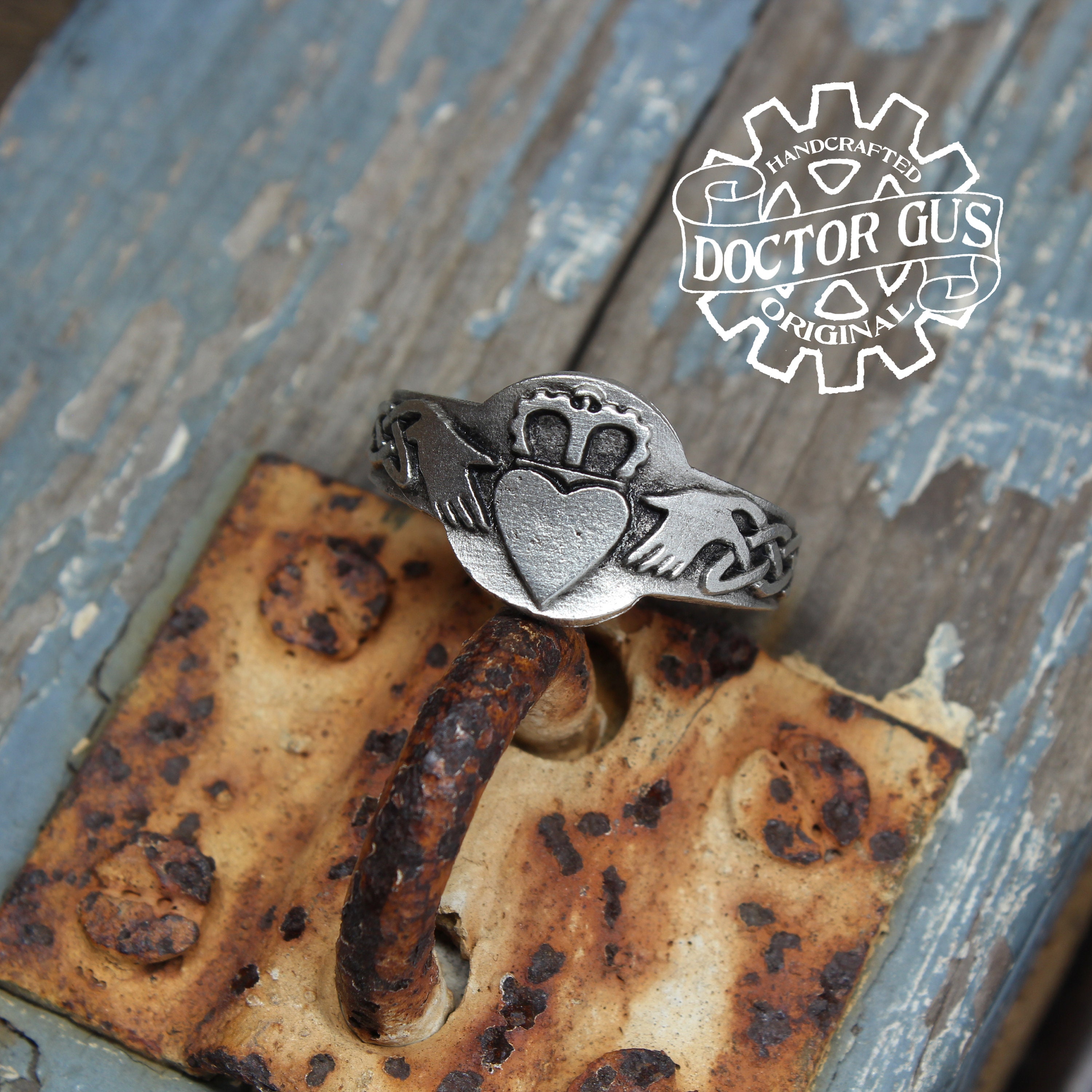 Claddagh Ring Handcrafted Pewter Ring Celtic Knot Ring - Etsy