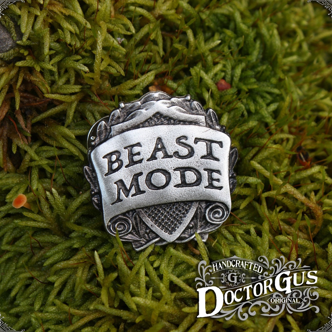 Beast Mode Badge - RPG Character Class Status Pin - Handcrafted Pewter ...