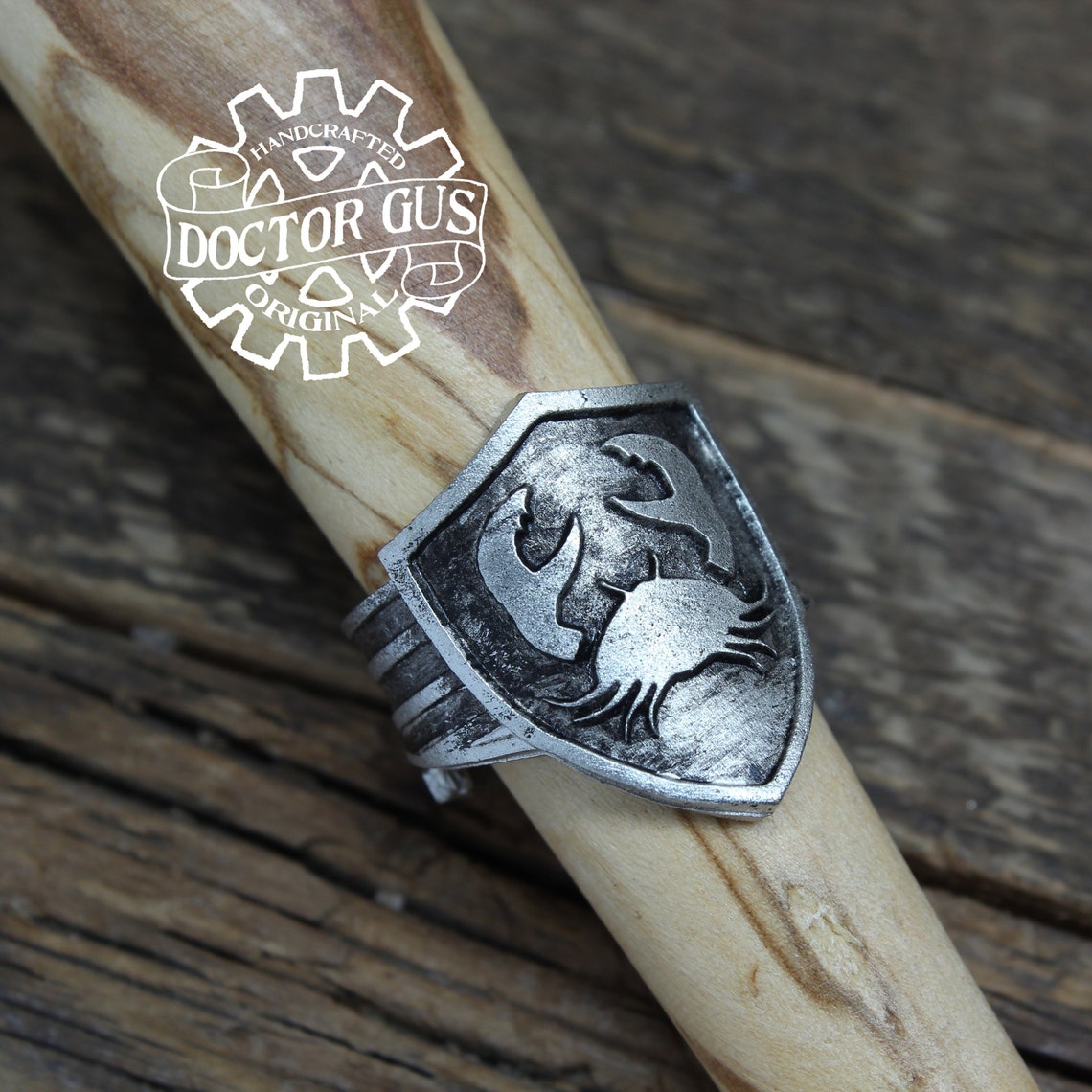 Crab Shield Ring Adjustable Handcrafted by Doctor Gus - Etsy