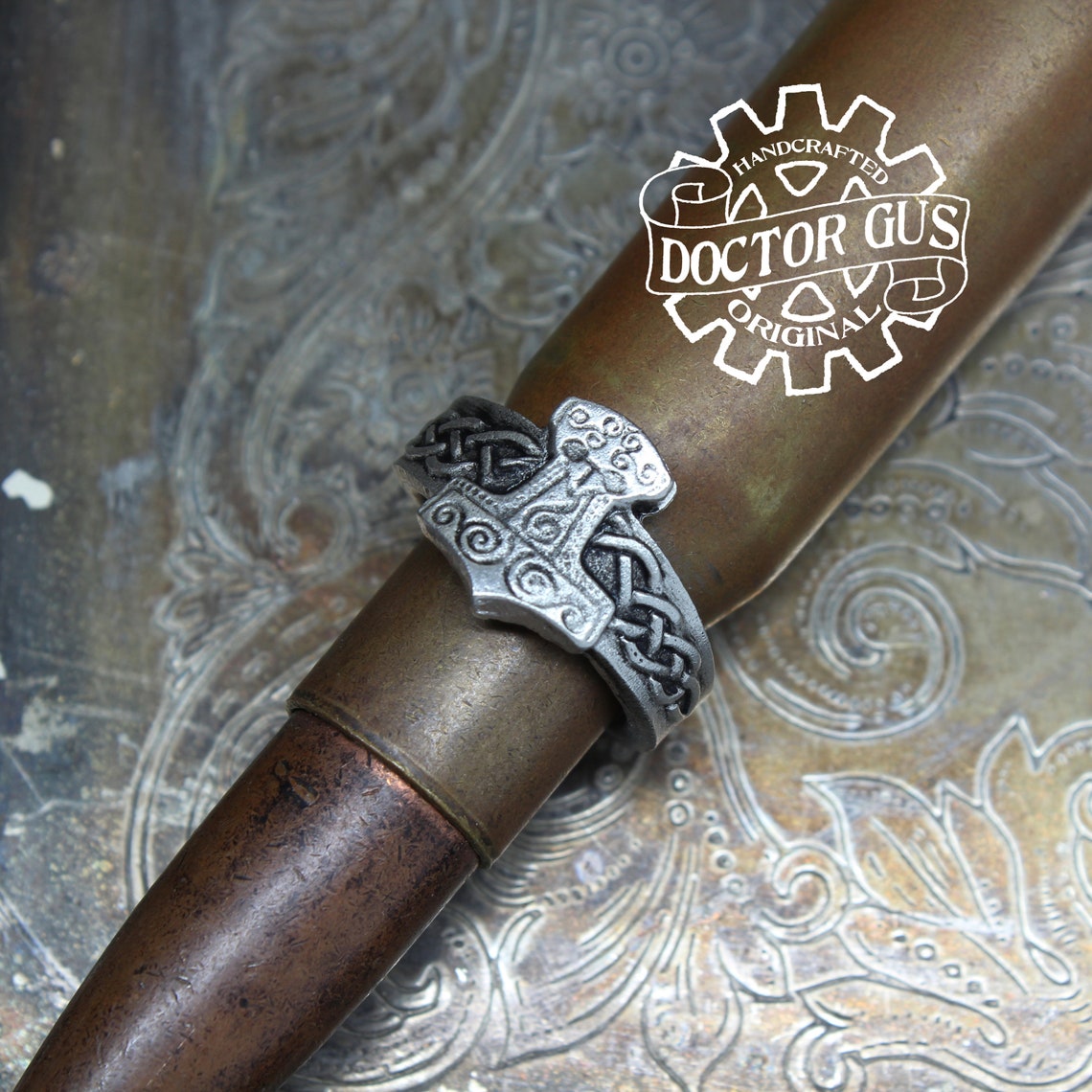 Thor's Hammer Ring Handcrafted Pewter Ring Medieval - Etsy