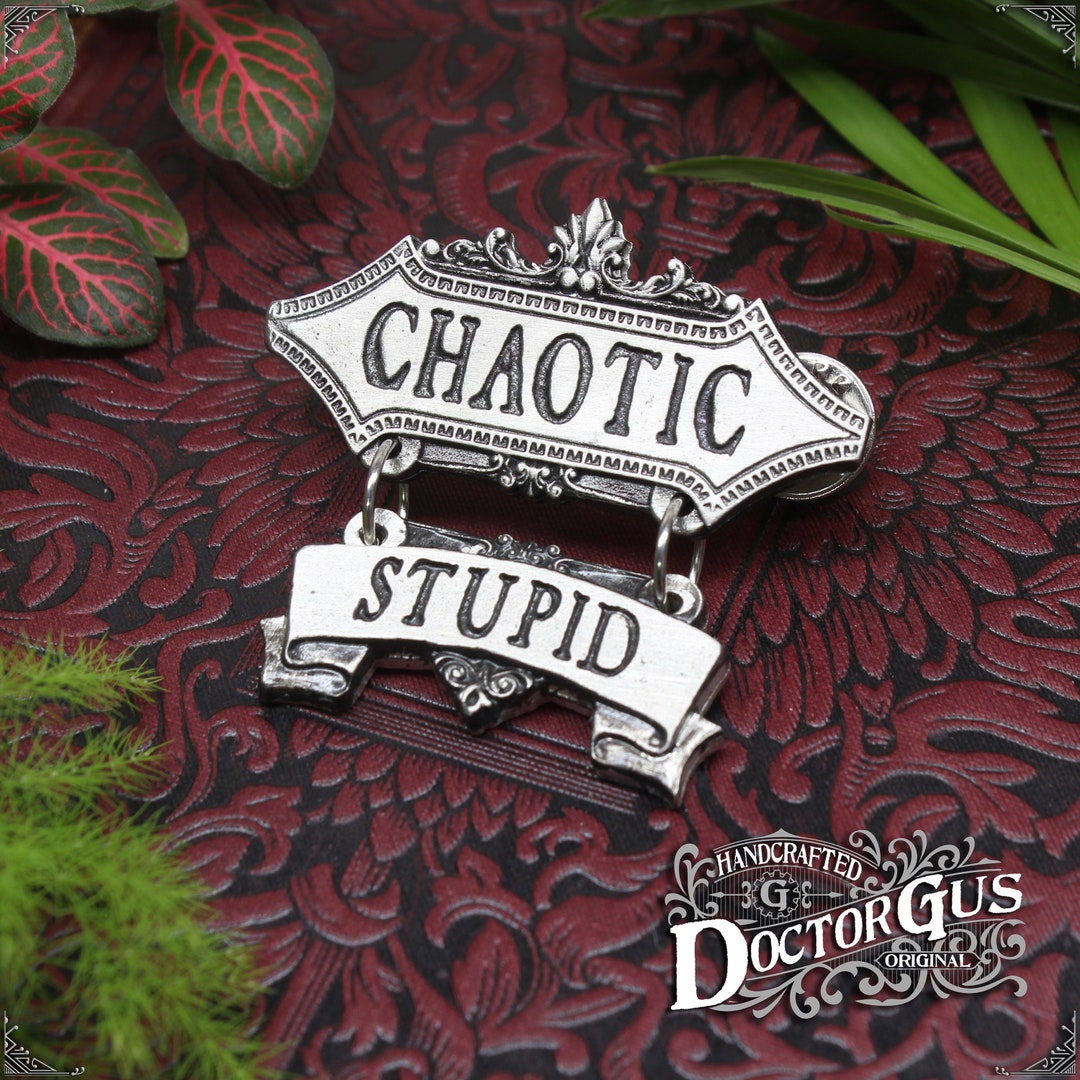 Stupid Alignment Badge --- Lawful, Neutral, or Chaotic Alignment Pin ...