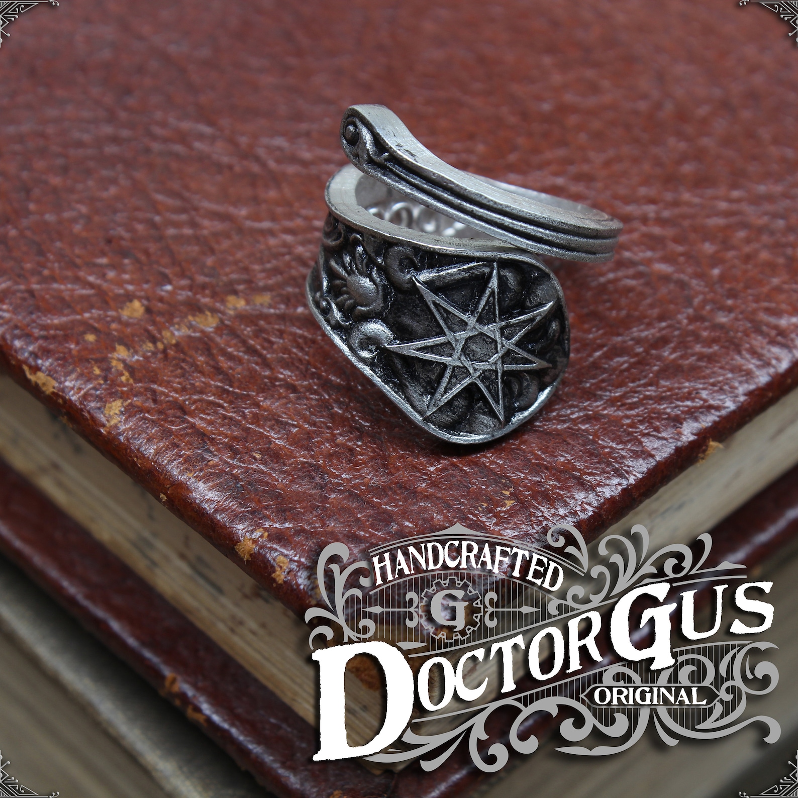 Faerie Star Ring - Seven Pointed Star - Adjustable - Wrap Style ...