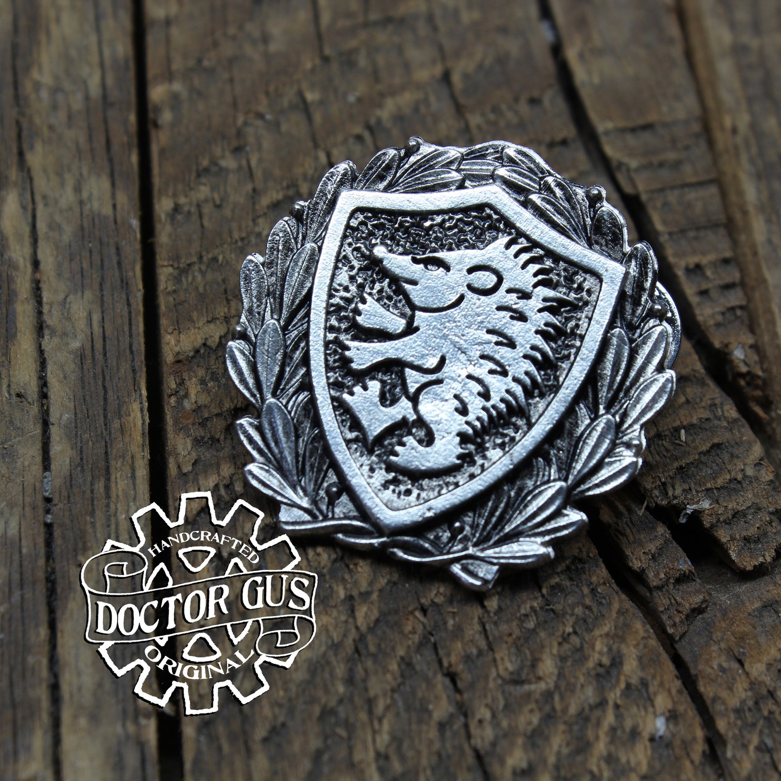 Hedgehog Heraldic Badge - Heraldry Cosplay Pin - Handcrafted Pewter ...