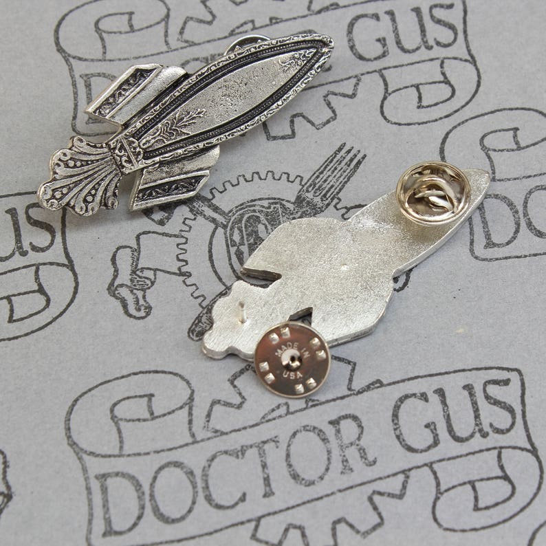 Rocket Ship Brooch Inspired by Antique Victorian Silverware | Etsy