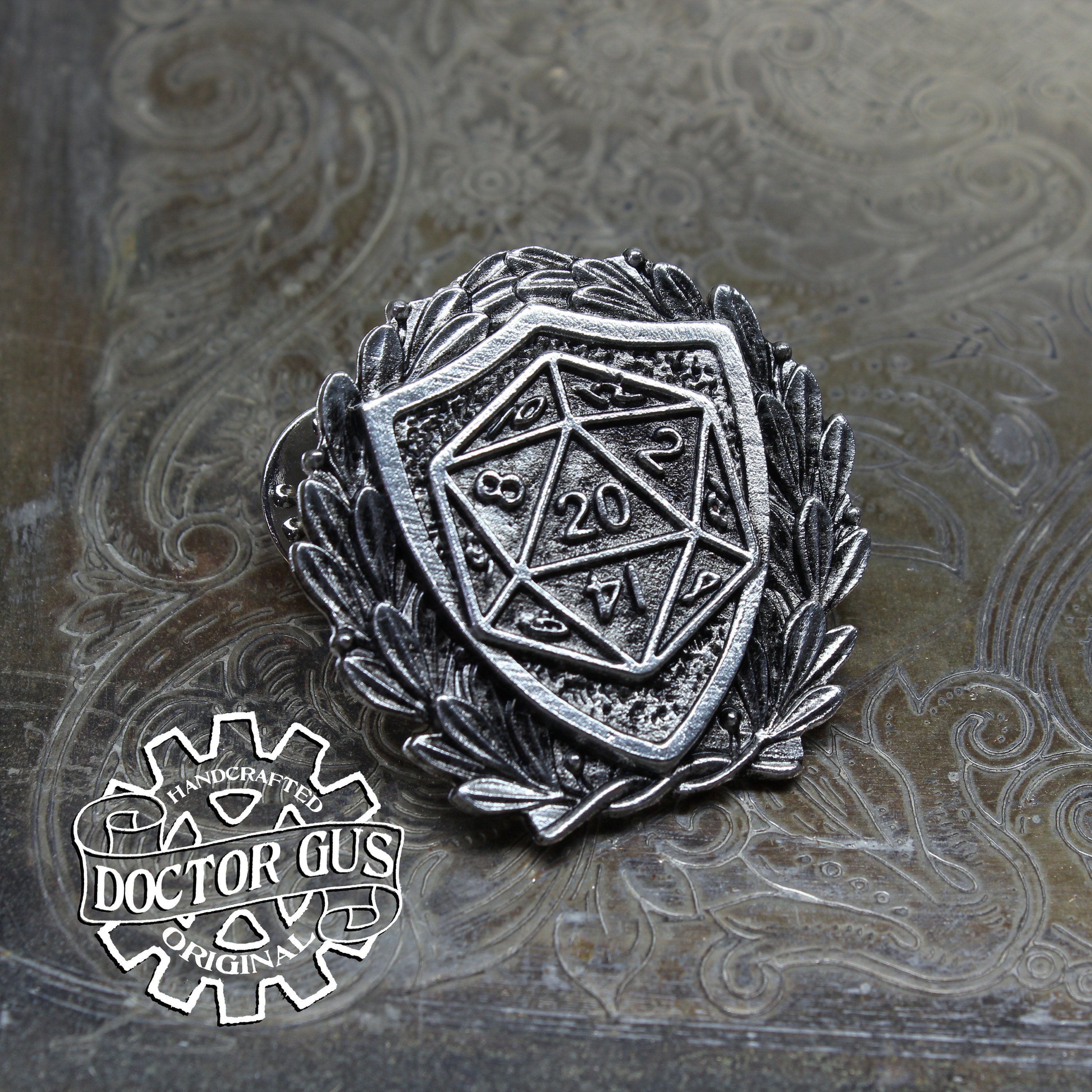 D20 Nat 20 Heraldic Badge Heraldry Cosplay Pin Handcrafted | Etsy