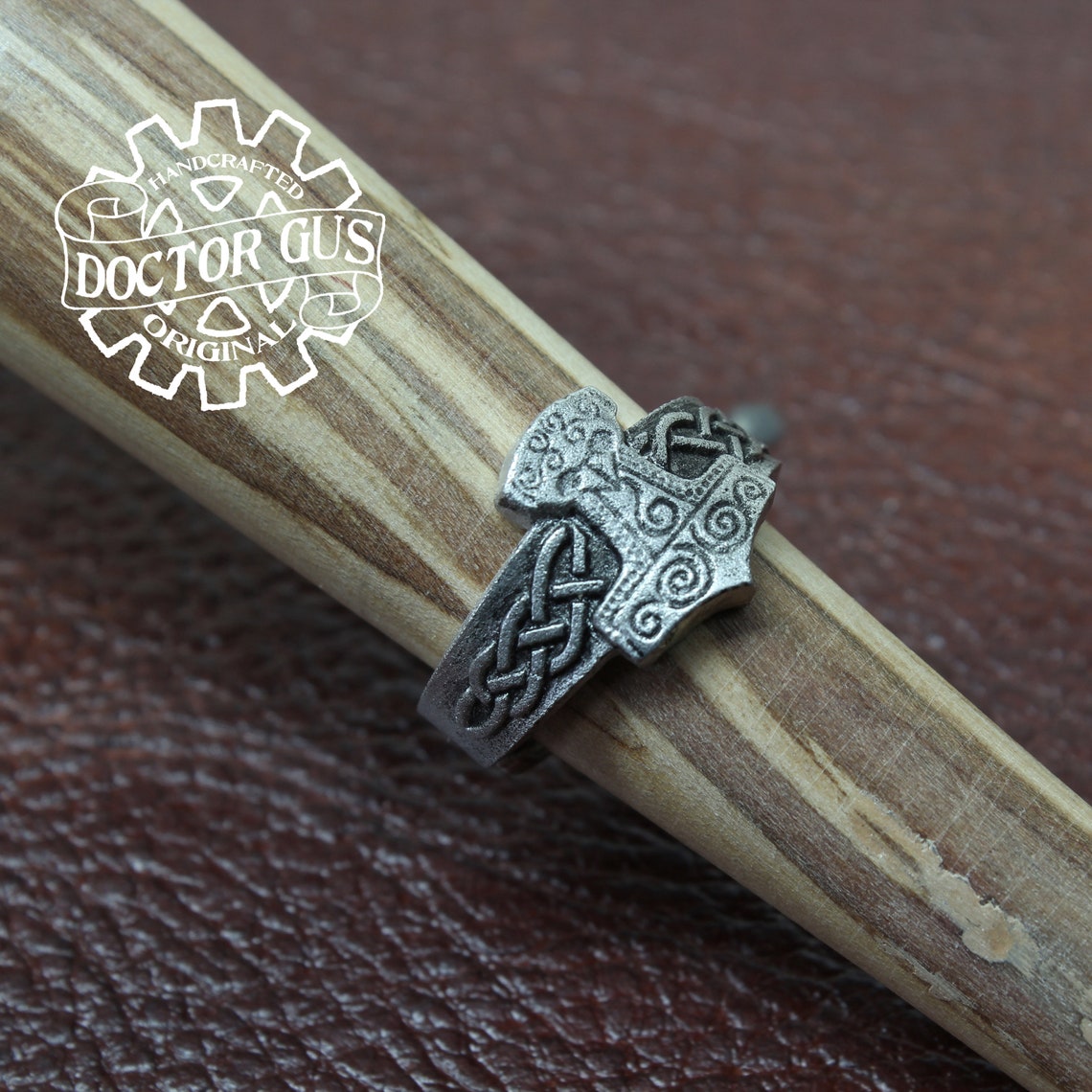 Thor's Hammer Ring - Handcrafted Pewter Ring - Medieval Ring ...