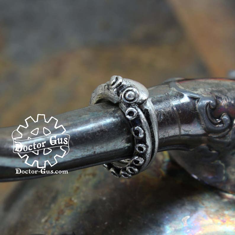 Octopus Ring - Handmade Artisan Pewter - Tentacle Ring - Squid Tentacle ...