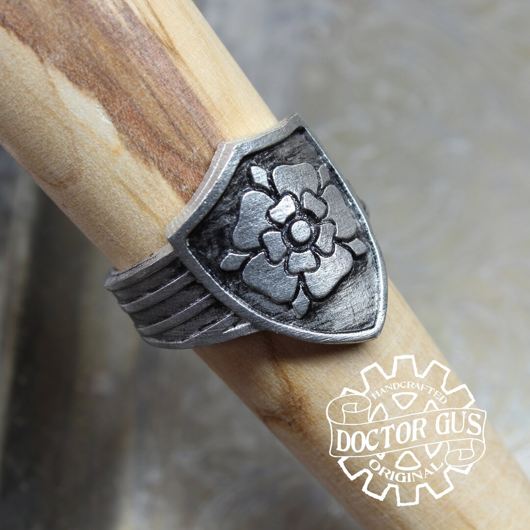 Tudor Rose Shield Ring - Adjustable - Handcrafted by Doctor Gus ...