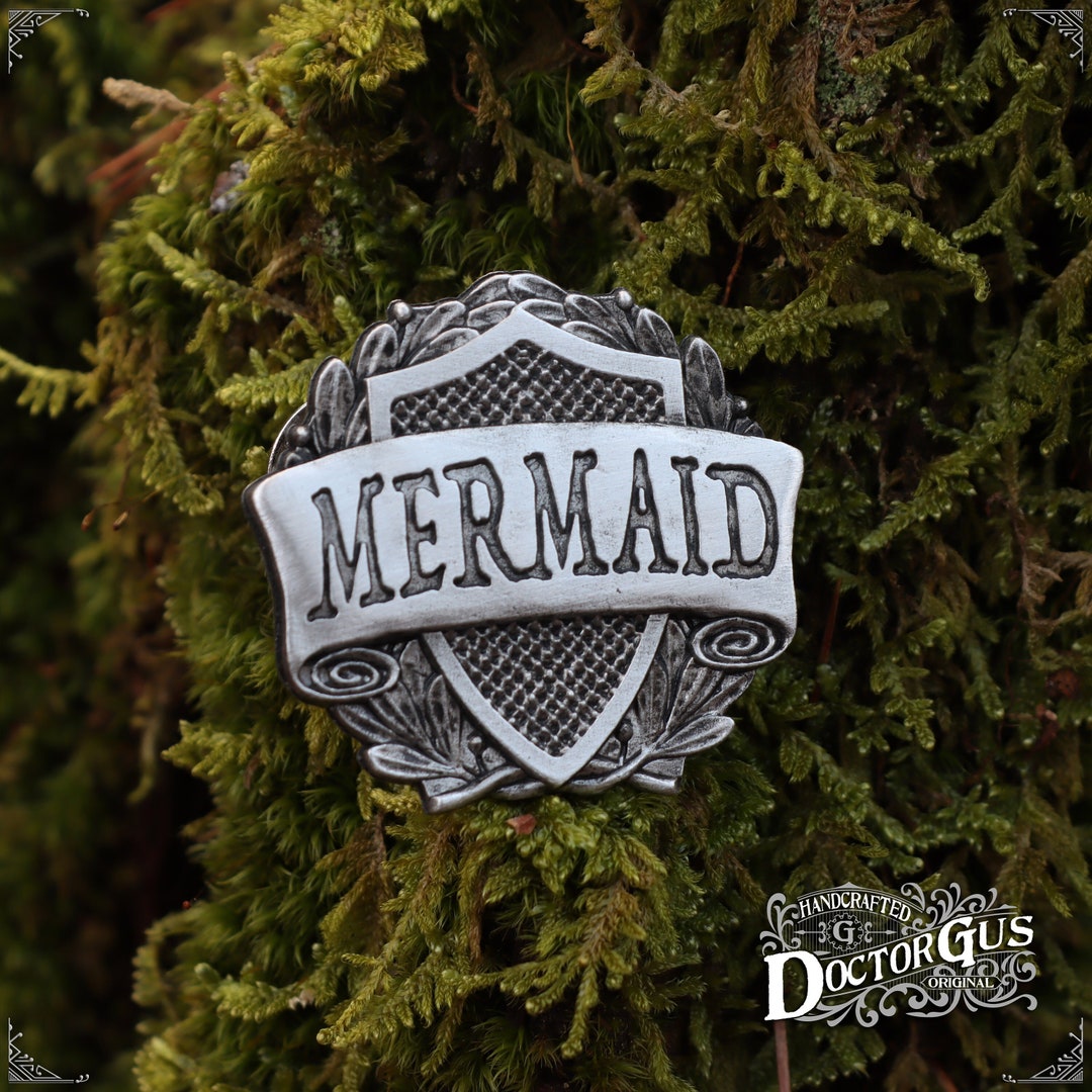 Mermaid Badge - RPG Character Class Pin - Handcrafted Pewter ...