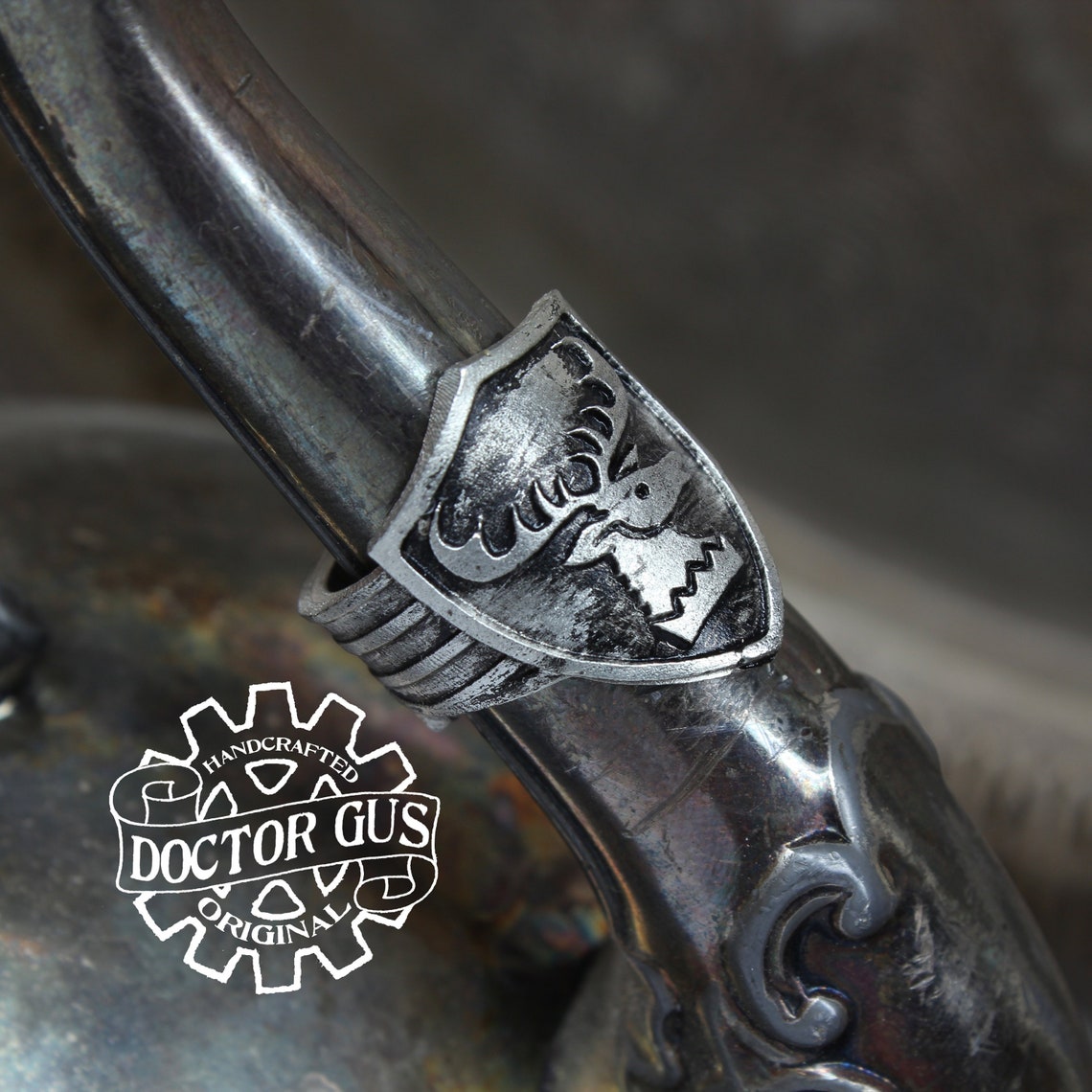 Stag Shield Ring - Adjustable - Handcrafted by Doctor Gus - Unisex ...