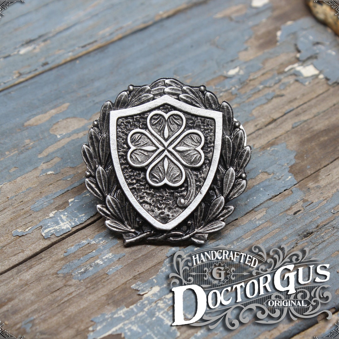 Clover Heraldic Badge - Heraldry Cosplay Pin - Handcrafted Pewter ...