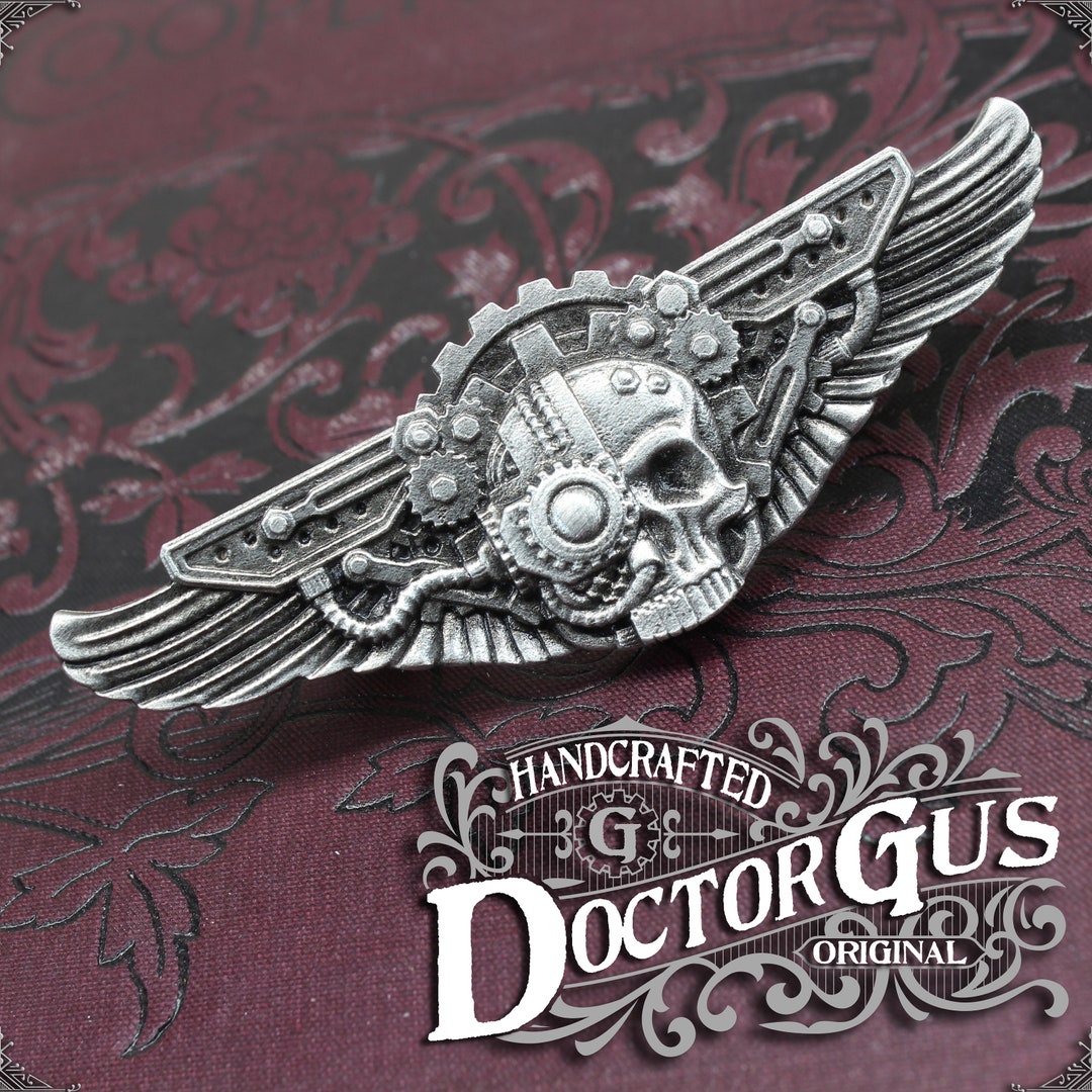 Machine God Pilot Wings - 3 Inch - Biomechanical Steampunk Pilot Wings ...